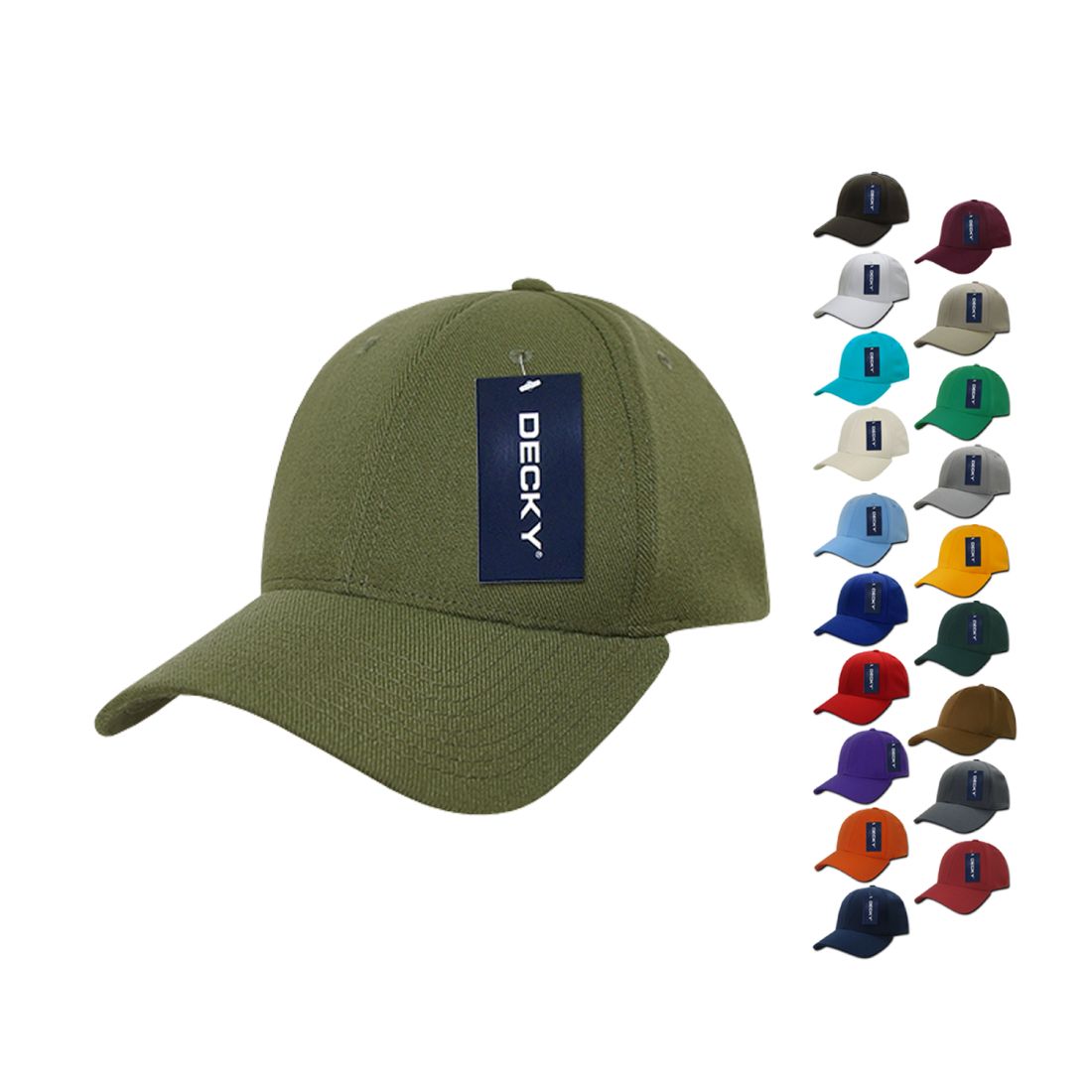 Decky 870 High Profile FitAll Flex Hats 6 Panel Curved Bill Baseball C – Arclight Wholesale