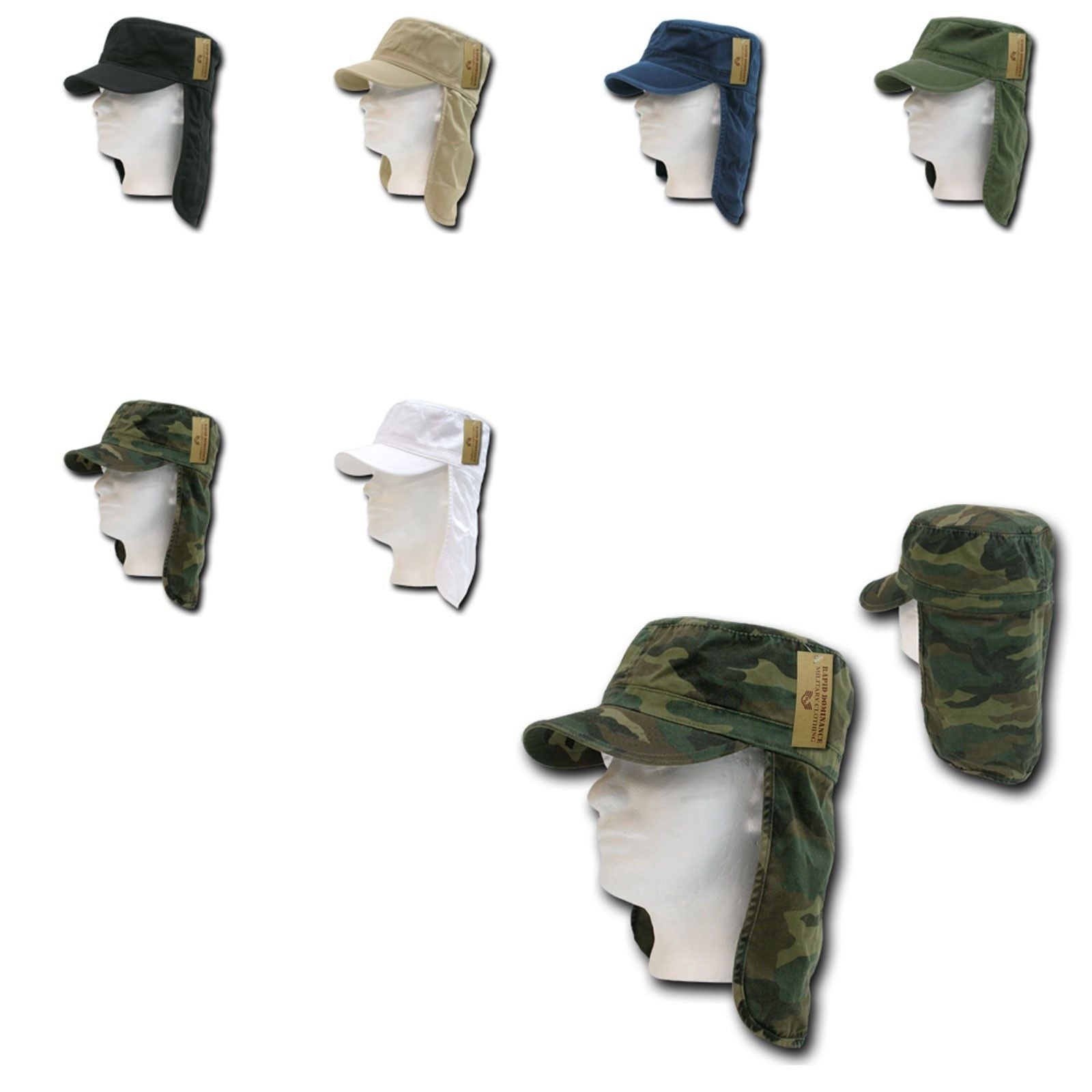 1 Dozen Bdu Foreign Legion Flap Flat Military Fishing Caps Cap Hats Wh