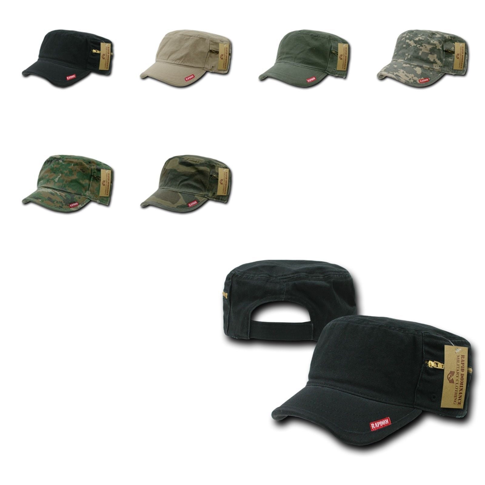 1 Dozen Bdu Patrol Military Cotton W Zipper Camo Camouflage Caps Hats ...