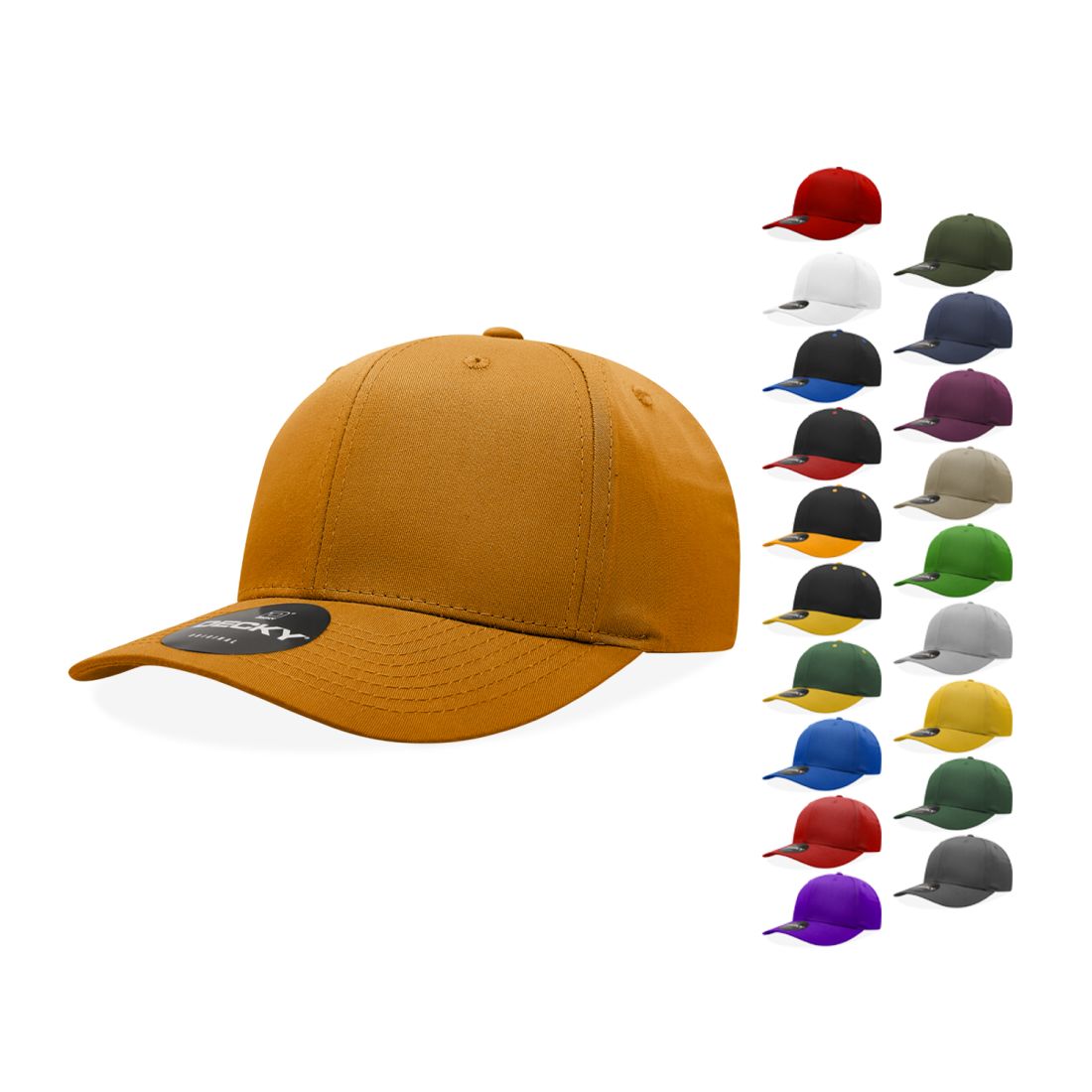 Decky Classic 6022 Mid Profile Structured Hats 6 Panel Curved Bill Sna