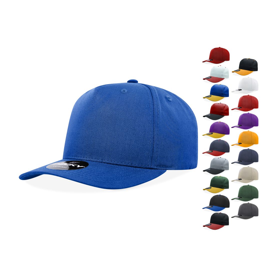 Decky 6024 Mid Profile Structured Hats 5 Panel Curved Bill Snapback Ca ...