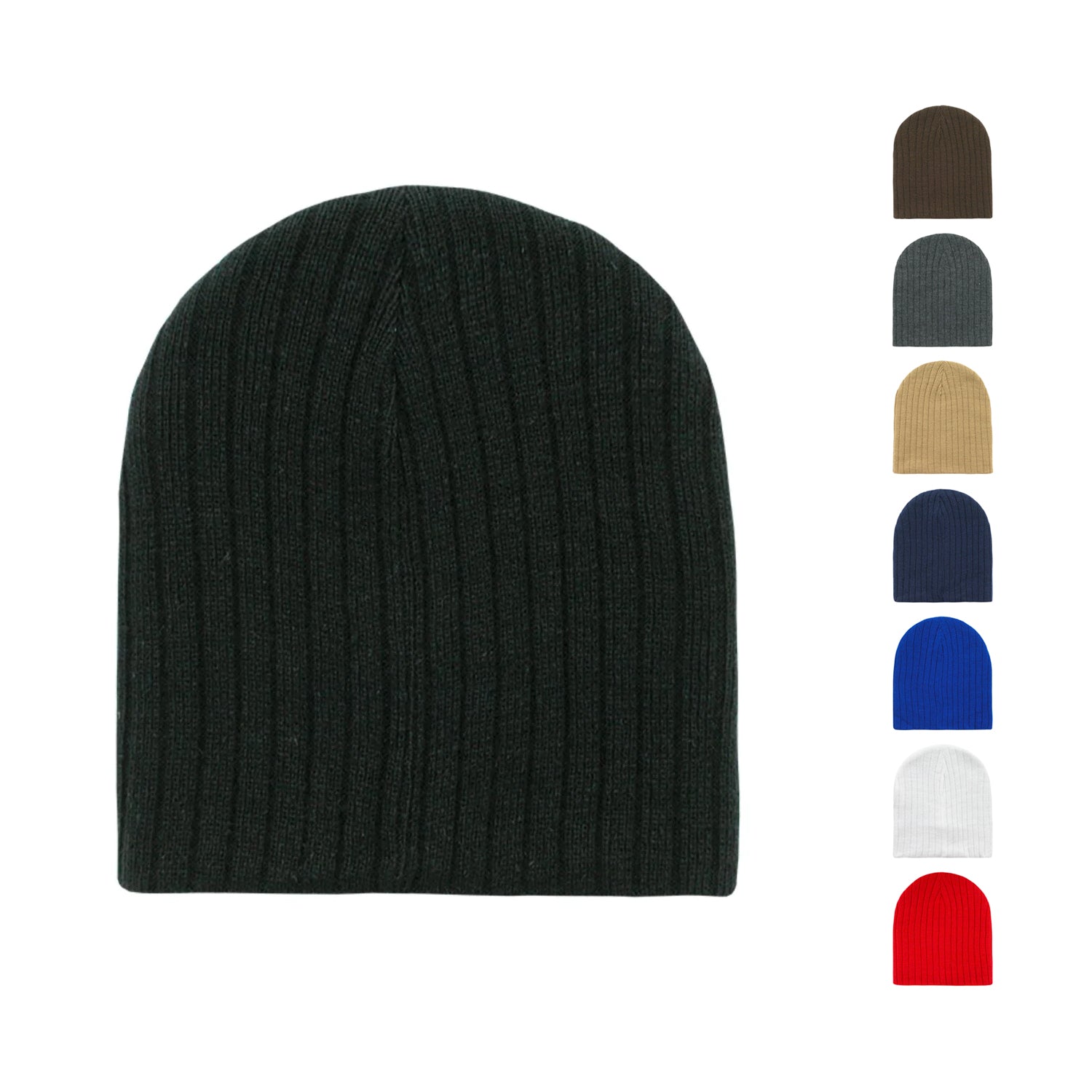 Decky 601 Cable Knit Uncuffed Beanies Hats Soft Ski Winter Warm Caps ...
