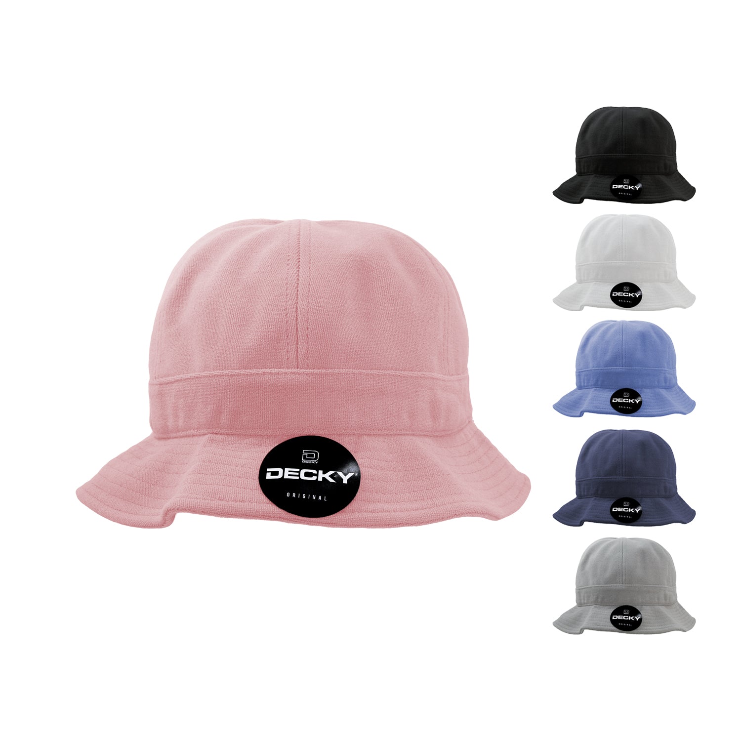 Decky 980 Terry Cloth Bucket Hats Fisherman's Buckets Beach Sun Caps M ...